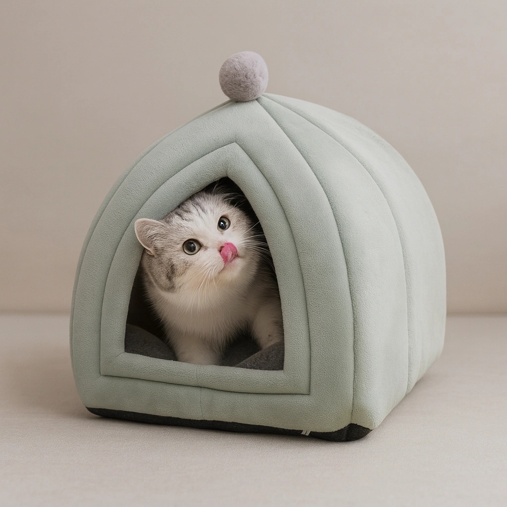 Svana Maya Igloo Cat Den-like Bed ( Green) | Jeevee